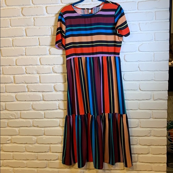 Dresses | Multi Colored Stripe Maxi Dress | Poshmark